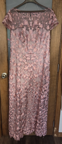 Women's JS Collections Floral Embroidered Evening Dress, Size 14W Plus ...