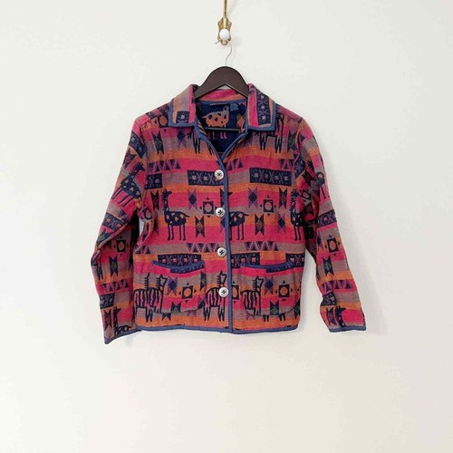 Vintage Aztec Print Woven Blazer Jacket Small | eBay