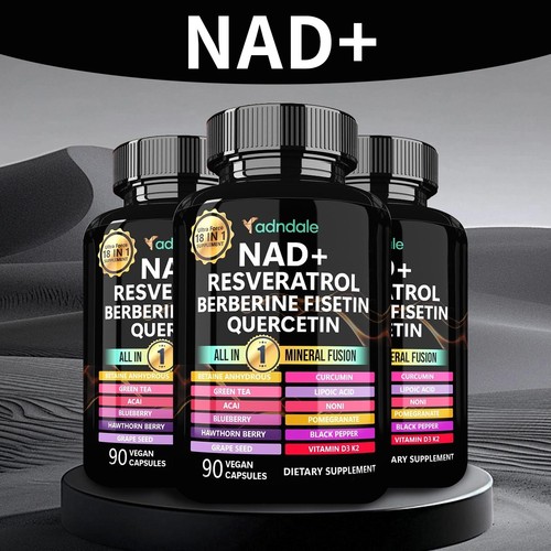 Adndale NAD Supplement Longevity Formula with Trans Resveratrol ...