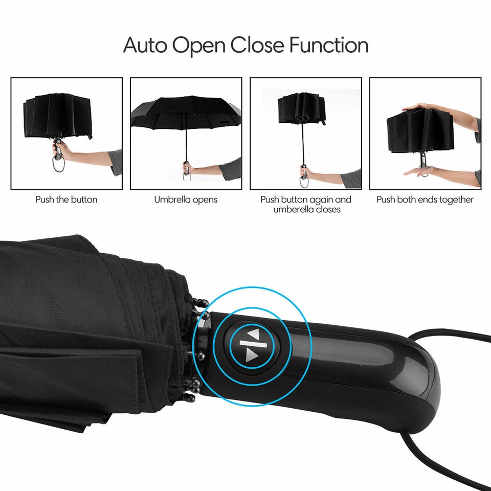 Automatic Umbrella Anti-UV Sun/Rain Windproof 3 Folding Compact ...