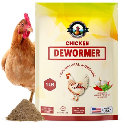 Chicken Dewormer Powder, All-Natural Health Formula, 1LB Pouch, US-Made ...