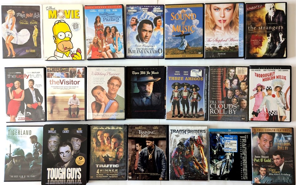 Select From 250 DVDs And Blu-rays- Most @$.99 - Flat Rate Shipping $5. ...