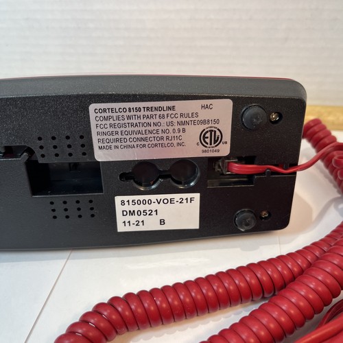 Vintage Cortelco Trimline Red Desktop Touchtone Twelve Button Phone ...