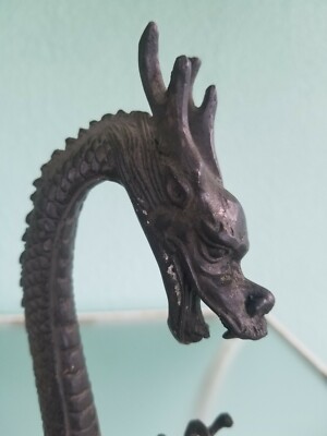 16 1/2" Standing Dragon Statue Figure Bronze Mixed Metal Fantasy | eBay
