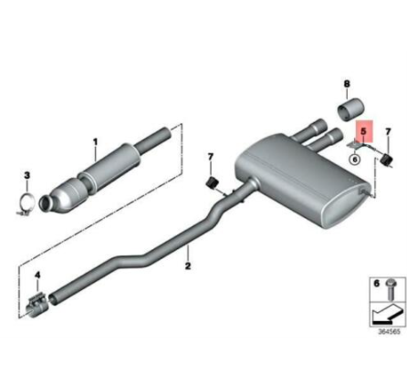 BMW 2 GT F46 Rear Exhaust Muffler Bracket 18308617370 NEW GENUINE | eBay