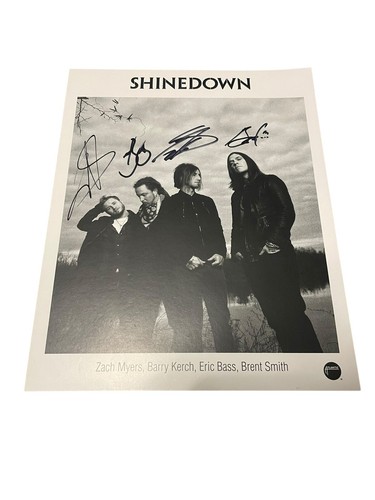 SHINEDOWN BAND SIGNED AUTOGRAPH 8x10 PROMO PHOTO B&W BRENT SMITH ZACH ...