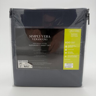 Simply Vera Vera Wang Supima Cotton 600 Thread Count Sheet Set Split ...