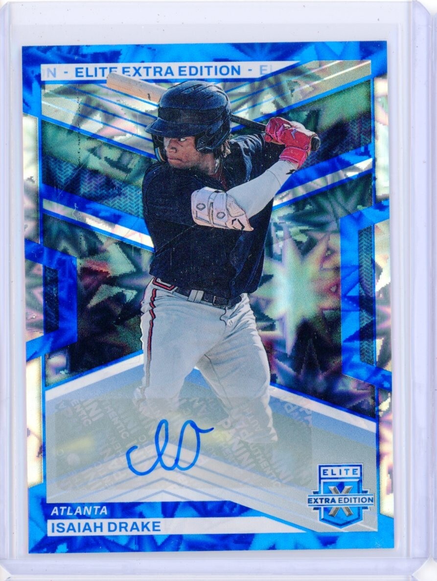 2023 Panini Elite Extra Edition ISAIAH DRAKE FOTL Blue AUTO RC Rookie 2 ...