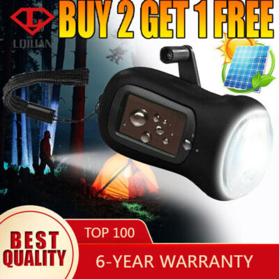 Wind Up Torch LED Torch Hand Crank Solar Torch Rechargeable Outdoor ...