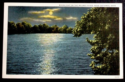 Moonlight On The Maumee River Near Defiance Ohio Postcard | eBay