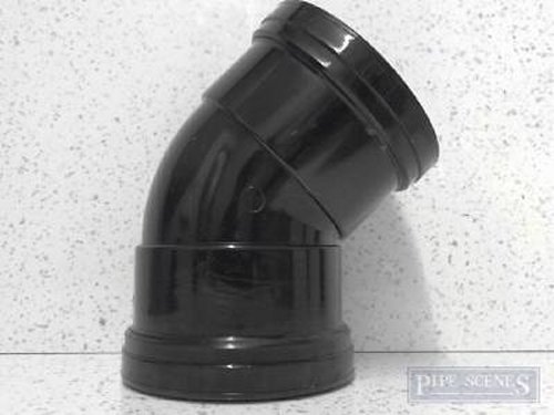 110mm Soil Bend 45 Degree Offset Black Double Socket Female Female | eBay