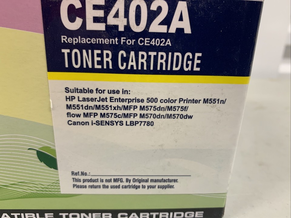 HP Compatible LaserJet Print Cartridge Yellow CE402A. #12 | eBay