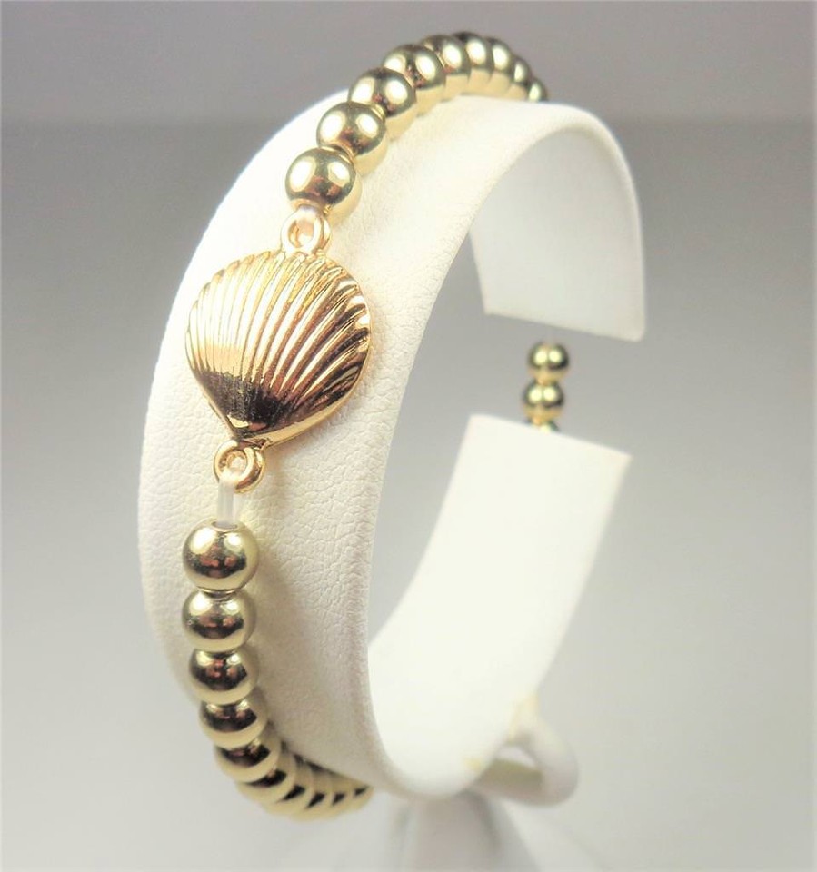BEACH FASHION RHODIUM NAUTICAL GOLD TONE BEACH SEASHELL SEA LIFE BEAD ...