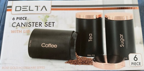 Delta Kitchen Storage 3 Piece Coffee, Tea, & Sugar Set | eBay