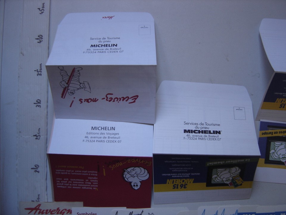 Lot de Marque-page et Enveloppes PNEU MICHELIN Tires guide Bibendum ...