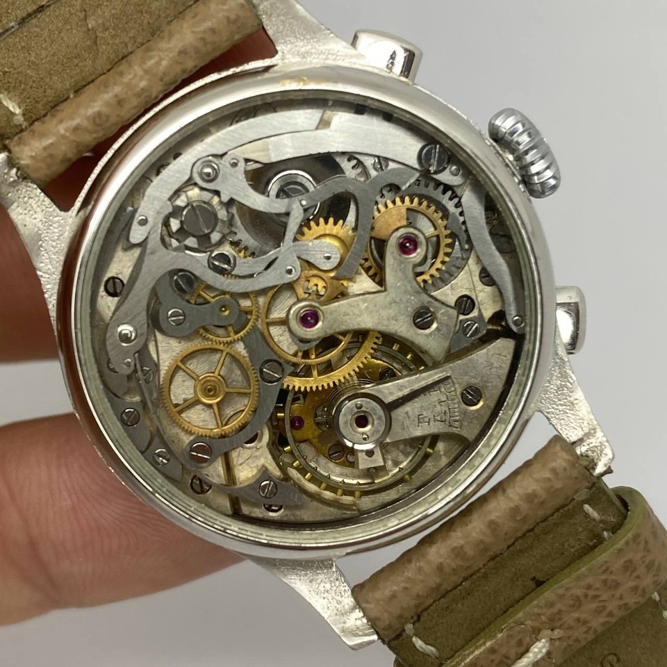 VINTAGE MINERVA CHRONOGRAPH MANUAL WIND MOVEMENT 33MM STAINLESS STEEL ...