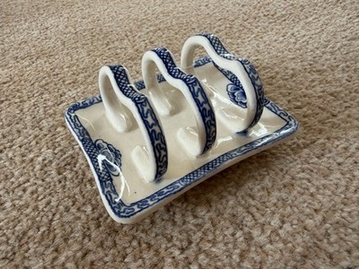 Vintage 1930's Beautiful Adams Pottery Landscape Design Blue & White ...