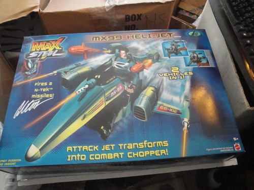 NIB MAX STEEL MX99 Heli-Jet Transforms to Combat Chopper Vehicle Signed ...