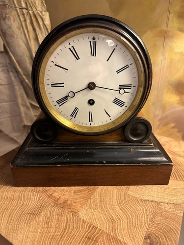Victorian drum head clock with delightful inscription inside back cover ...