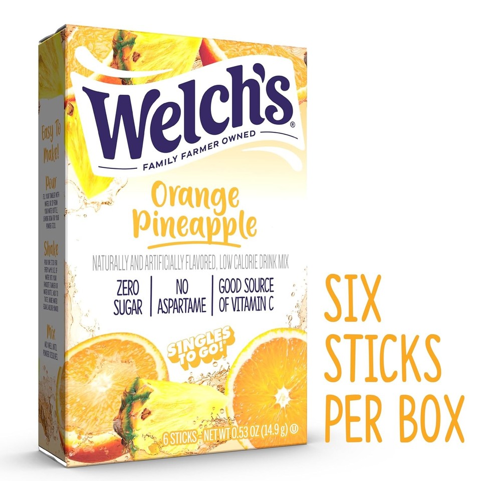 Welch'S Singles to Go Water Drink Mix - Powder Sticks, 12 Boxes with 6 ...
