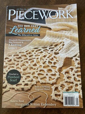 Piecework magazine All This By Hand Spring 2022 Pinwheel Scarf | eBay