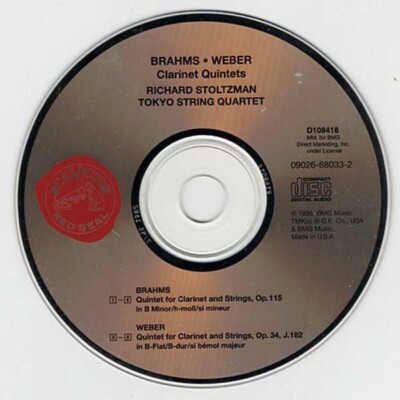 Brahms - Weber Clarinet Quintets ~ Johannes Brahms ~ Classical ~ CD ...