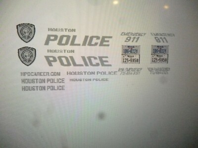Houston Texas Police GHOST Patrol Car Decals 1:64 two for one money | eBay
