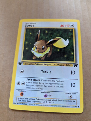 1st Edition Eevee 55/82 Team Rocket Set Rare Vintage Pokemon Card | eBay