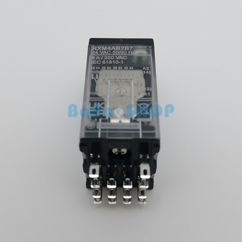 1pc RXM4AB2B7 6A, 4CO, 24V AC 14pin Miniature plug in relay, Schneider ...