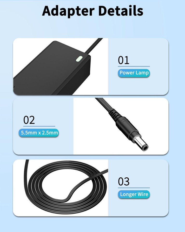 AC/DC Adapter for Maxoak Bluetti Portable Power Station AC50S 500Wh ...