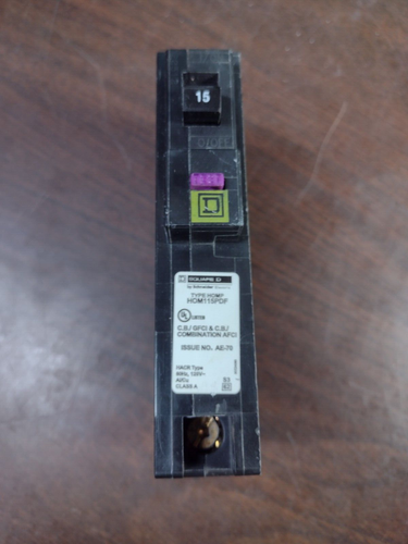 SQUARE D HOM115PDF DUAL FUNCTION CIRCUIT BREAKER 15 AMP 1-POLE AFCI ...