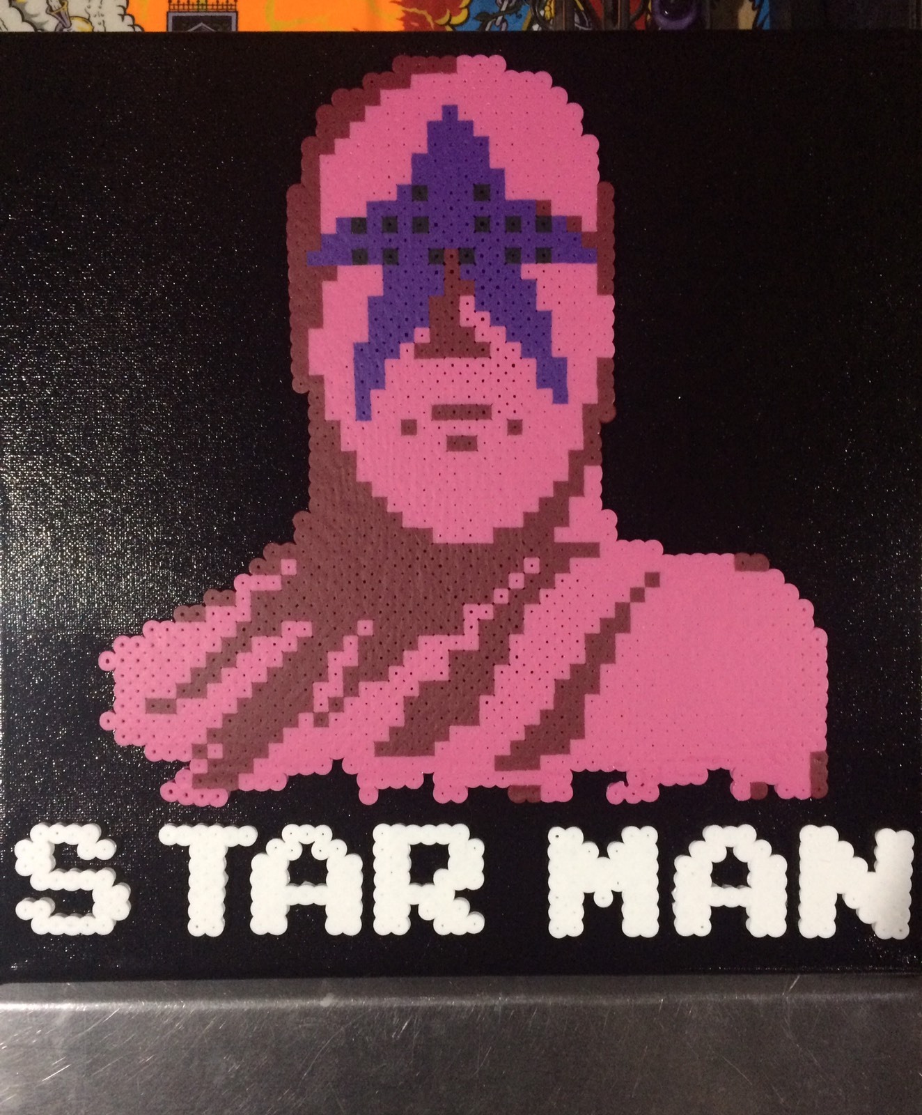 Star Man Pro Wrestling 12"X12" Picture Pixel perler sprite large NES 8 ...