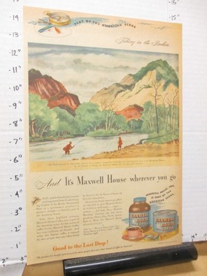 newspaper ad 1946 MAXWELL House coffee can jar Fishing Rockies Adolf ...