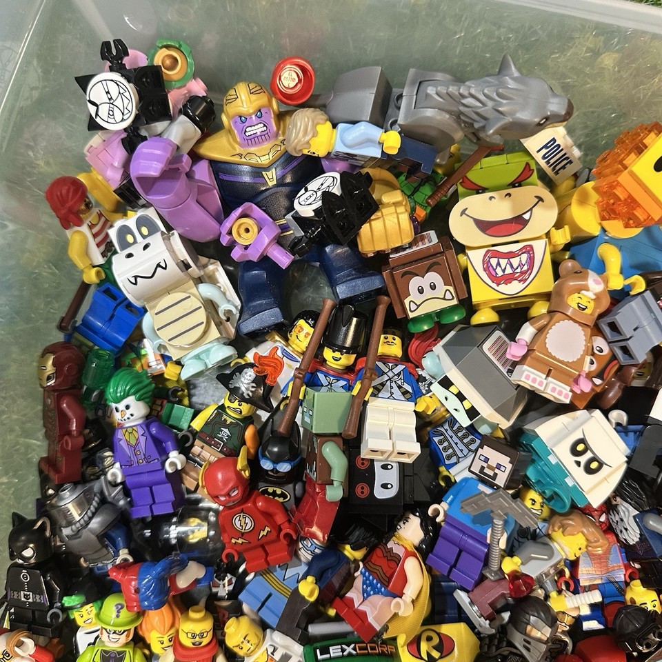 HUGE Lego Minifigures LOT And Accessories Dc Comics Minecraft Marvel ...
