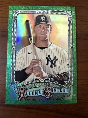 2025 Allen & Ginter Aaron Judge Chrome Green Refractor #63/99 Yankees ...