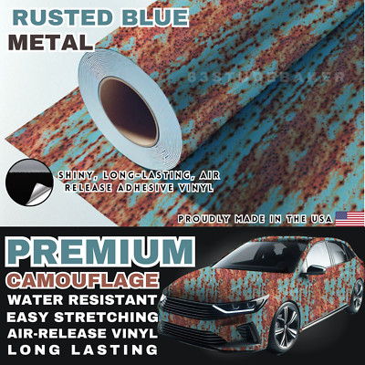 Rusty Blue Metal Rust Old Car Vinyl Wrap Sticker Decal Sheet Film | eBay
