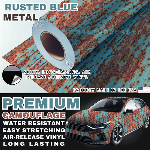Rusty Blue Metal Rust Old Car Vinyl Wrap Sticker Decal Sheet Film | eBay