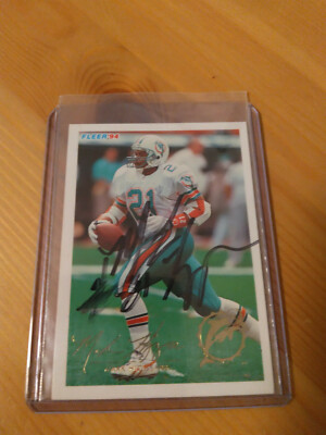 Autograph Mark Higgs Miami Dolphins 1994 Fleer Football Card Kentucky ...