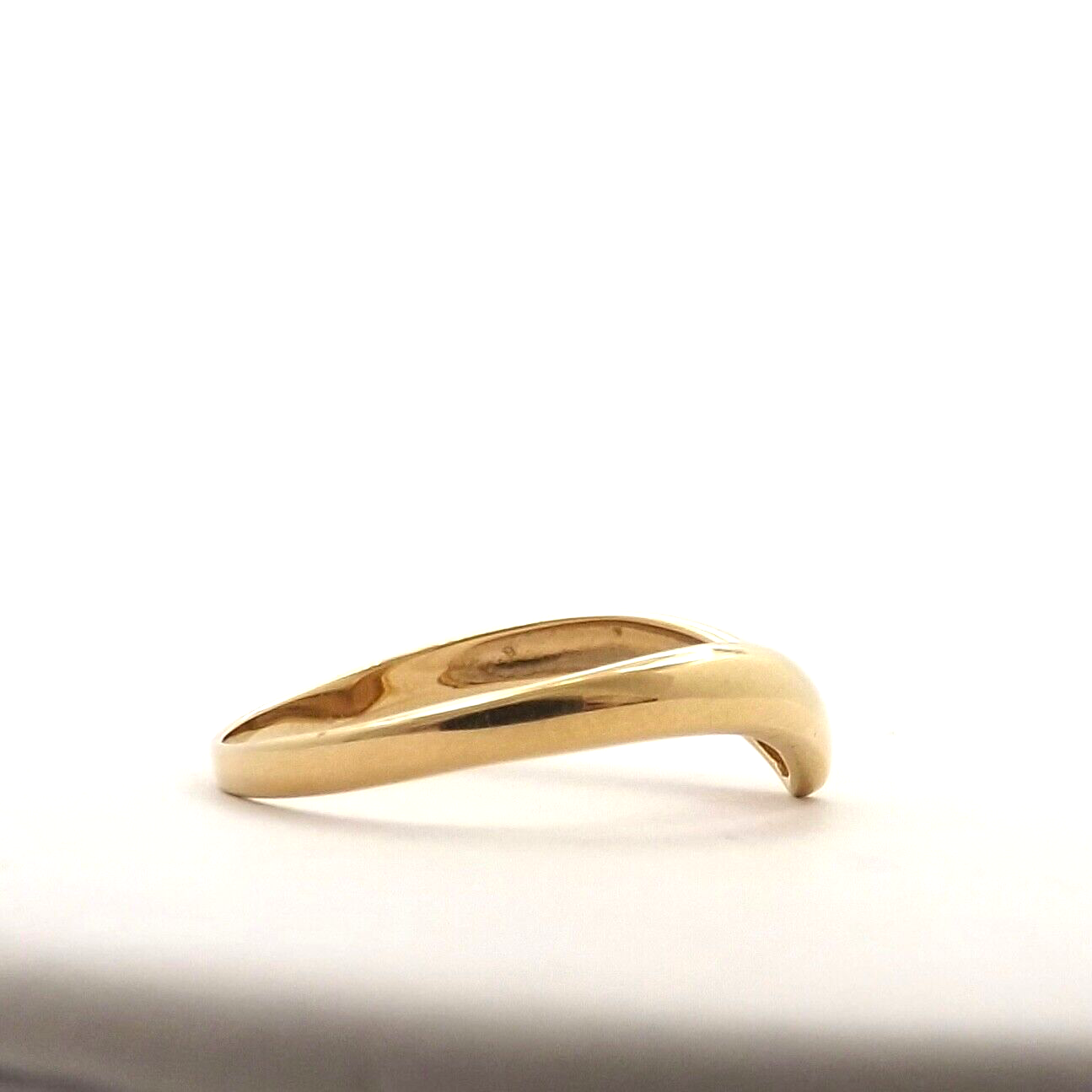 18k Gold V Notched Wedding Band Slalom Thumb Ring Enhancer Wrap sz8 New ...