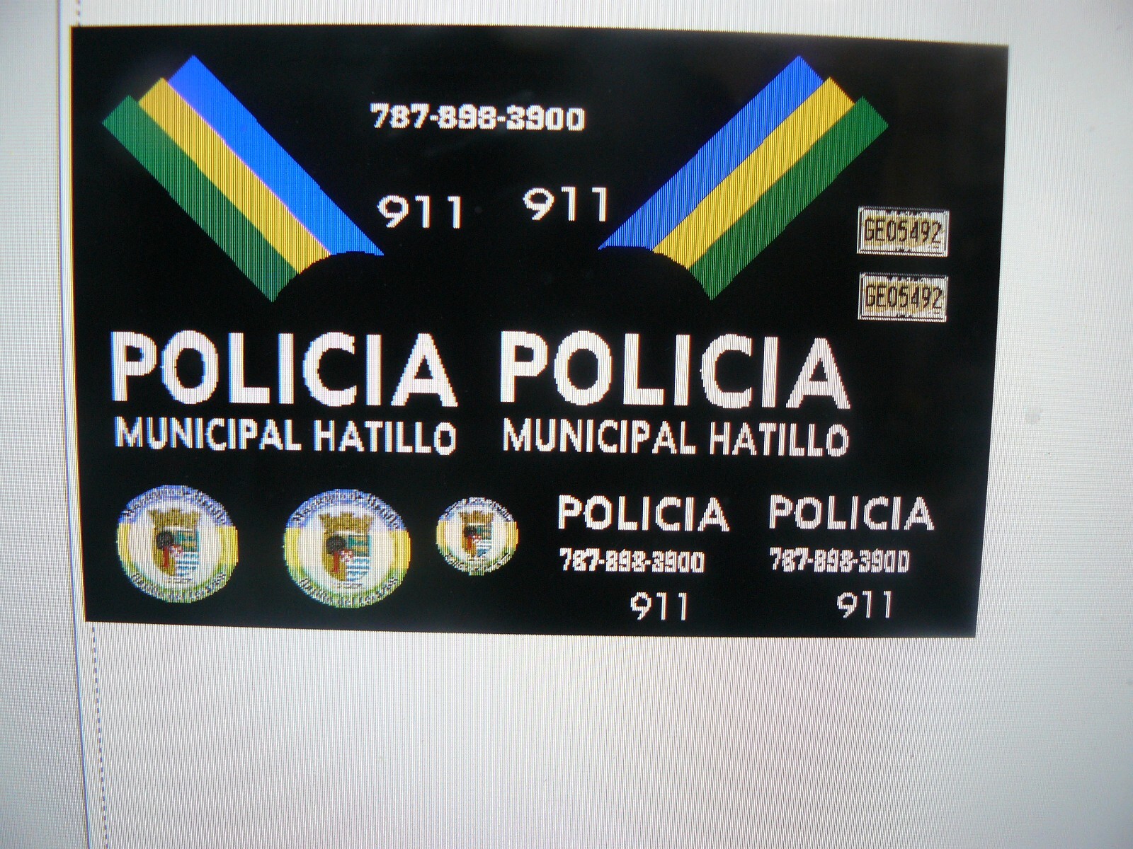 Hatillo Puerto Rico Police Car Decals 1:64 two for one money | eBay