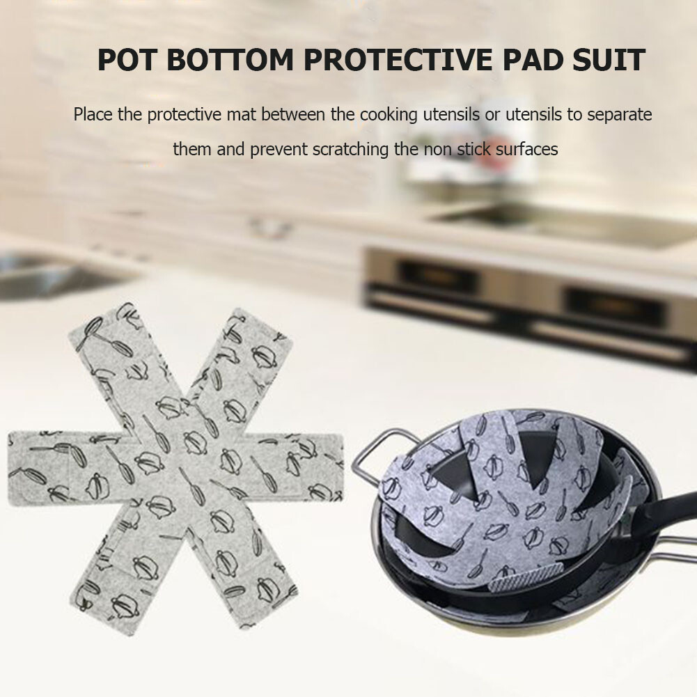 3pcs Felt Pot Pan Protector for Cookware Divider Pad Separator Placemat ...