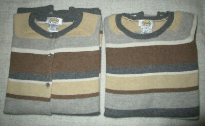 TALBOTS Sweater Set Twin Twinset Cardigan & Blouse Angora Rabbit Hair ...