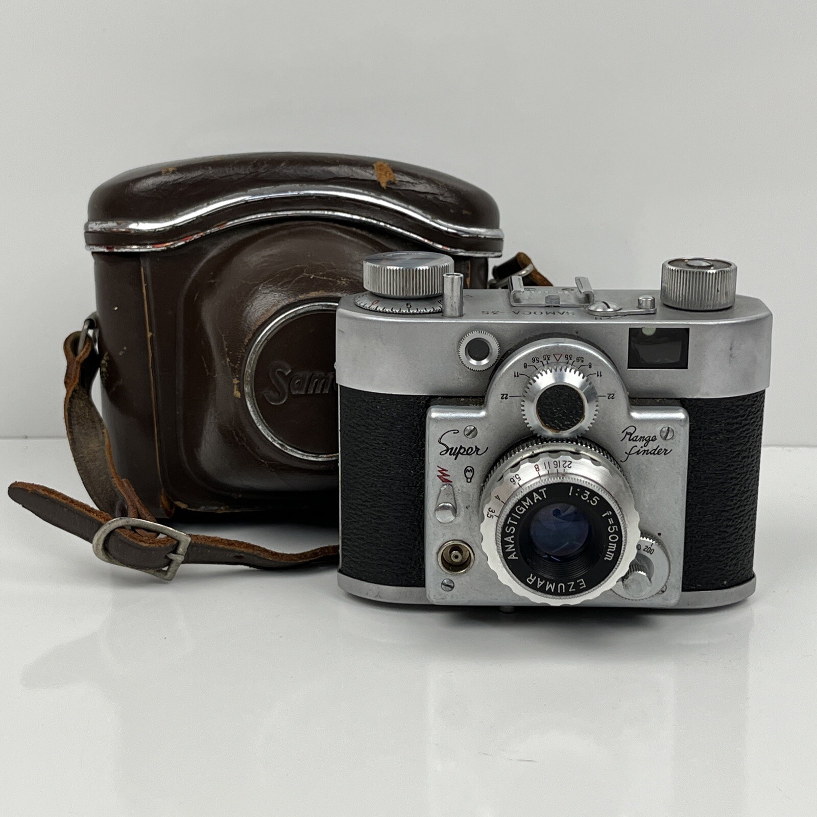 Vintage SAMOCA 35mm Camera Super Range Finder Leather Case Japan ...