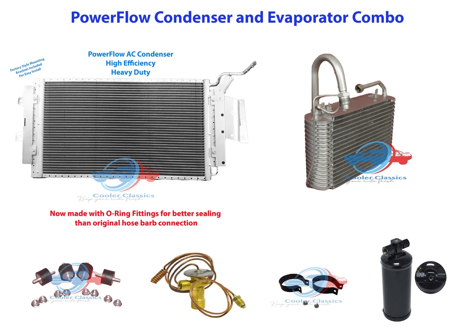 72 Pontiac GTO Grand Prix LeMans POWERFLOW Condenser Evaporator Kit ...