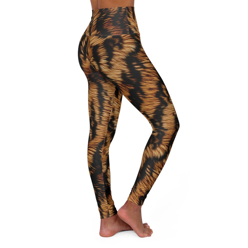 Unleash Your Wild Spirit: High Waisted Tiger Print Yoga Leggings | eBay