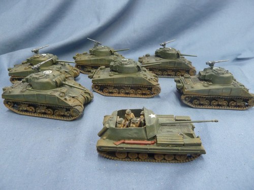 6x WW2 British Sherman Tanks & An Archer Tank Destroyer. 1/72 20mm ...
