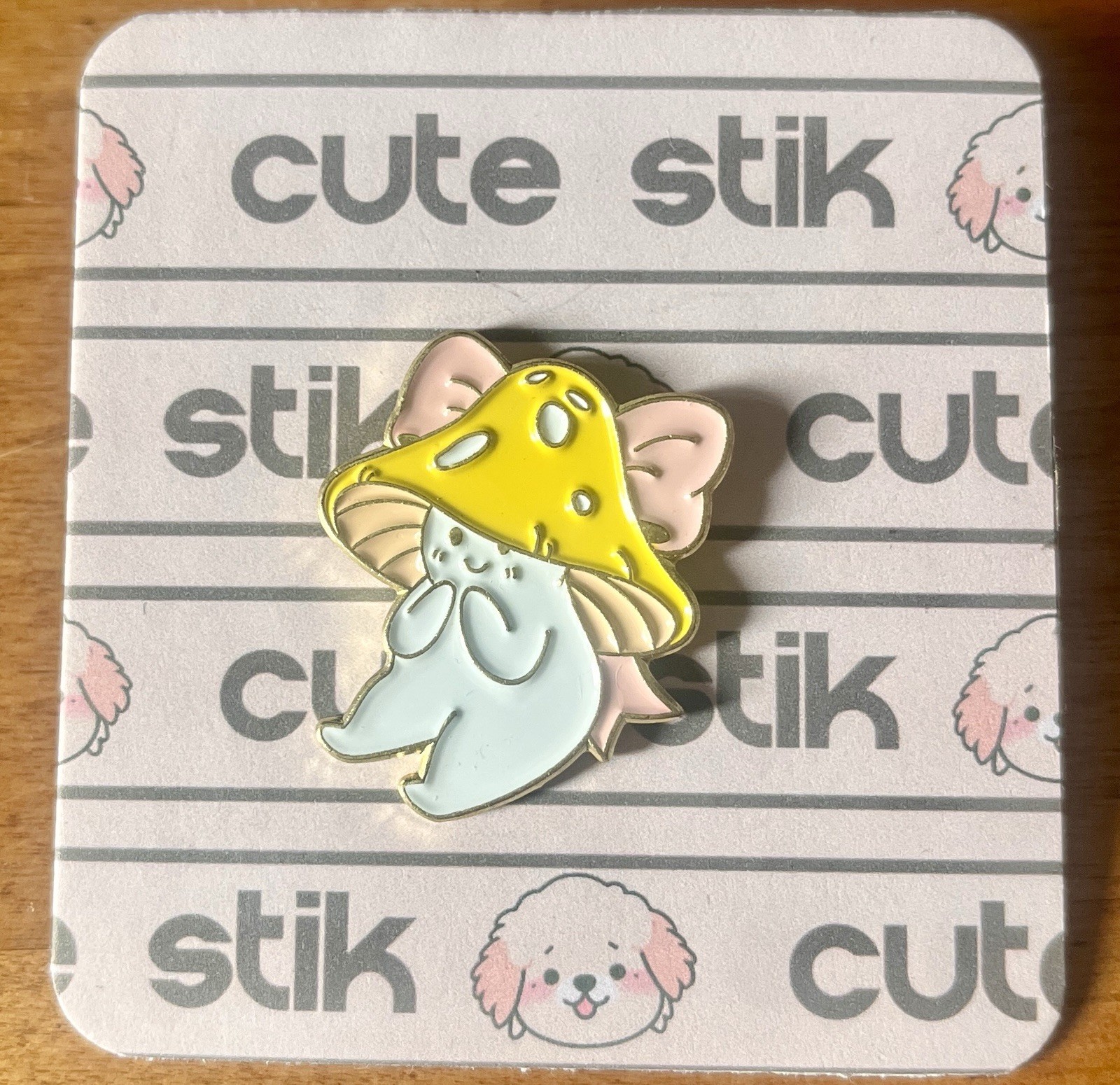 White Mushroom Cartoon Creature With Yellow Hat/Top Bashful Pin Lapel ...