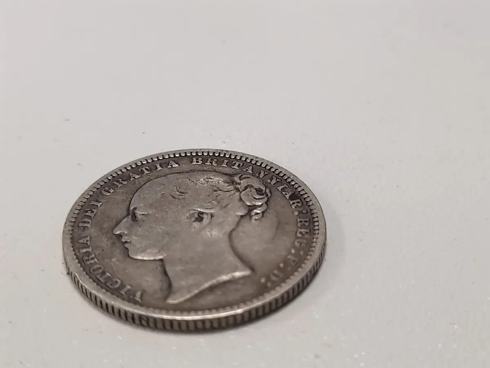 1873 Great Britain One 1 Shilling Silver Coin Queen Victoria .925 UK ...
