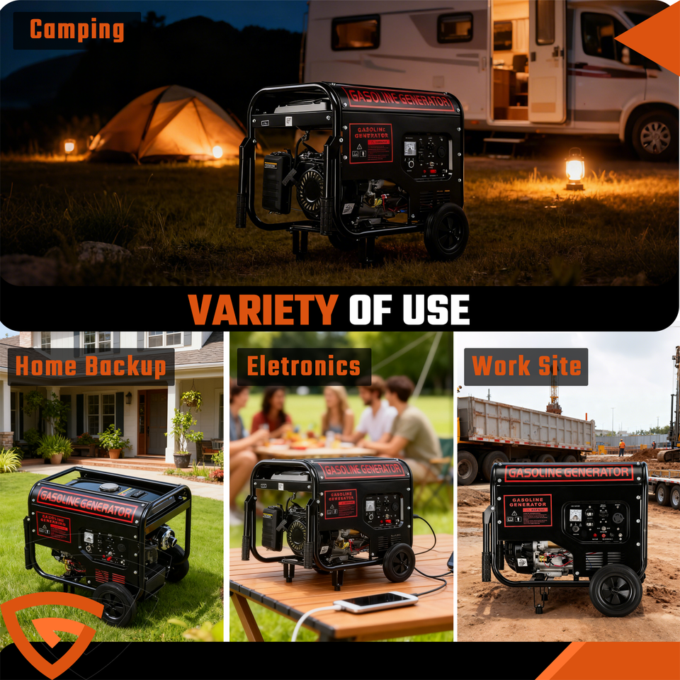 5000W Portable Inverter Generator Gas Powered Quiet for Home Backup ...