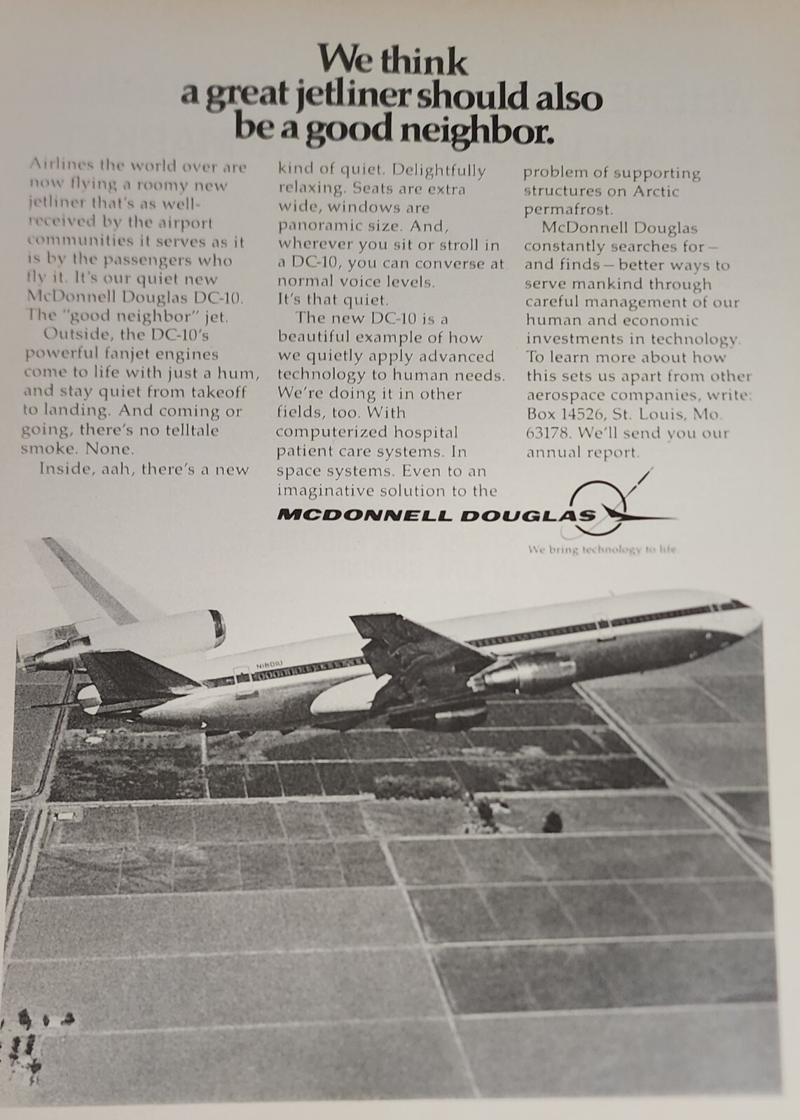 McDonnell Douglas DC 10 DC-10 Picture Plane Magazine Ad Aircraft 1973 ...